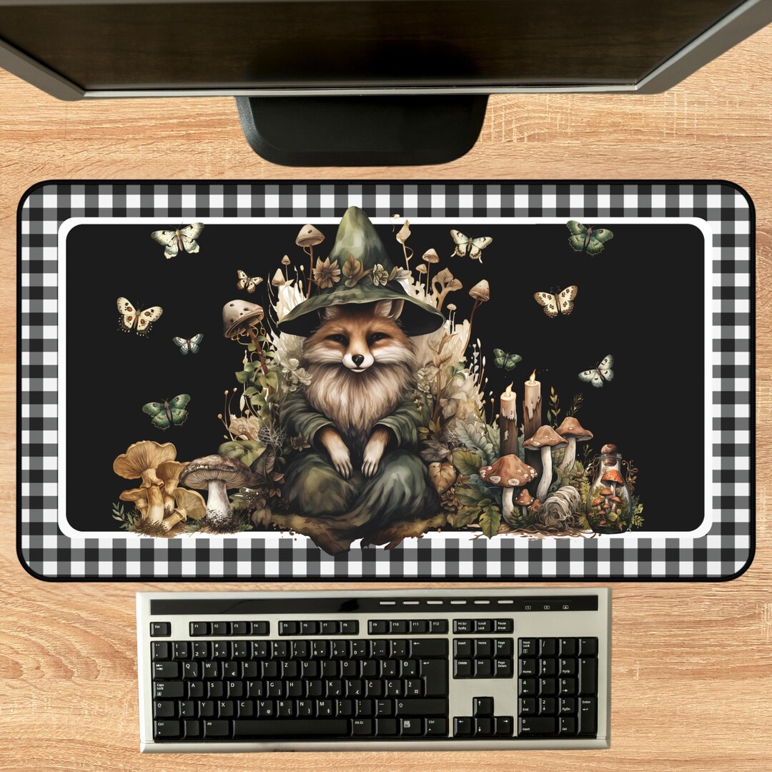 Fox Fantasycore Desk Mat, Woodland Witch Mouse Pad, Cottagecore ...