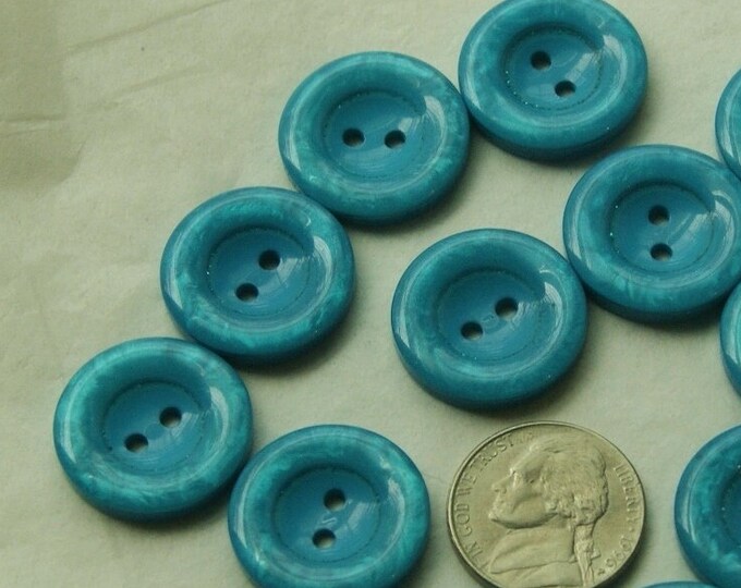 10 Blue Teal Turquoise Buttons, 7/8" Matching Buttons Crafting Jewelry ...