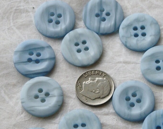 15 Blue Buttons 3/4", Two Tone Blue, Slip Rim, Matching Buttons (SB 430 ...
