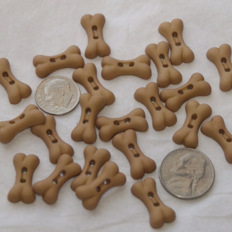 8 Dog Bone Buttons Brown Bones Sew Through Brown Dog Bones - Etsy