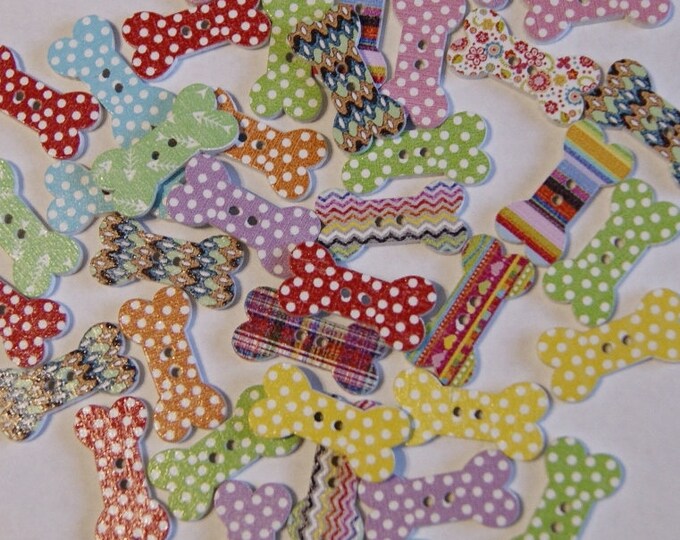 10 Dog Bone Buttons, Wood Button Dog Bones, 2 Hole (W 57) - Etsy