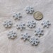 10 White Snowflake Buttons 2 Hole , Winter Christmas Buttons, 2 Styles ...