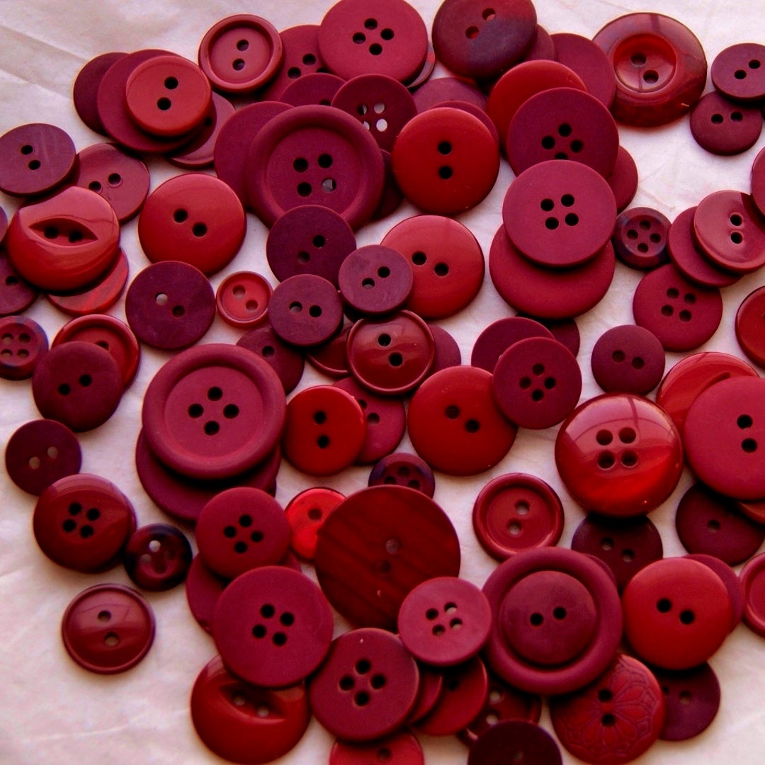 100 Cranberry Red Buttons, Wine Red, Burgundy, Crafting, Sewing ...