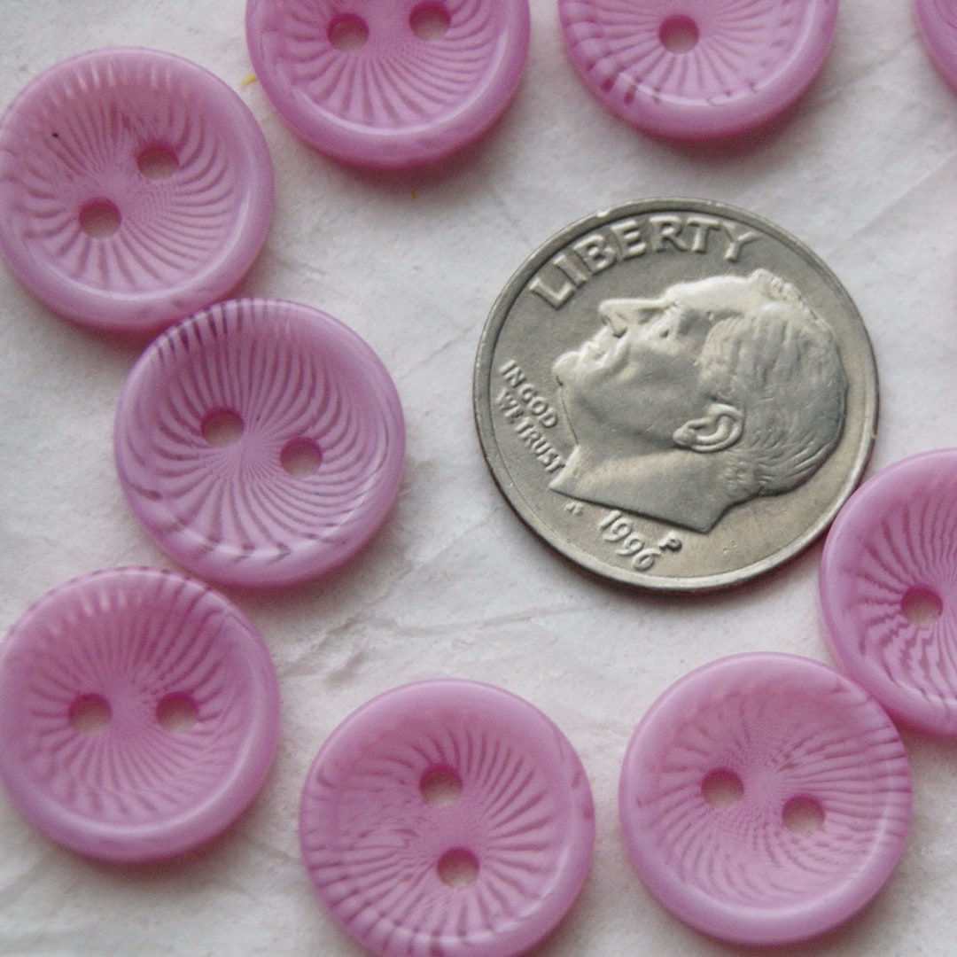 12 Pink Buttons, 1/2" Matching Buttons, Swirled Burst, Sewing, Grab Bag ...