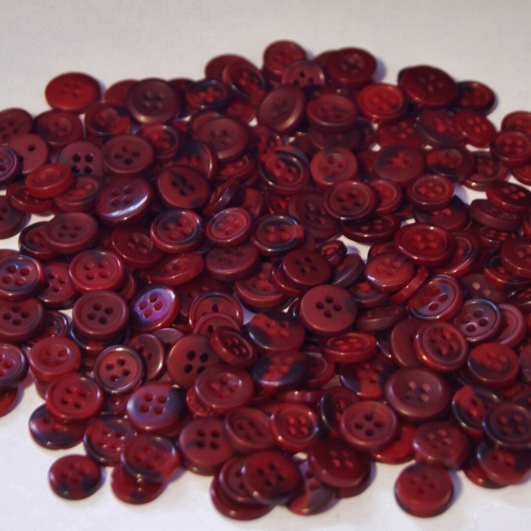 100 Buttons, Small Cranberry Red Buttons, Small Assorted Size Buttons ...