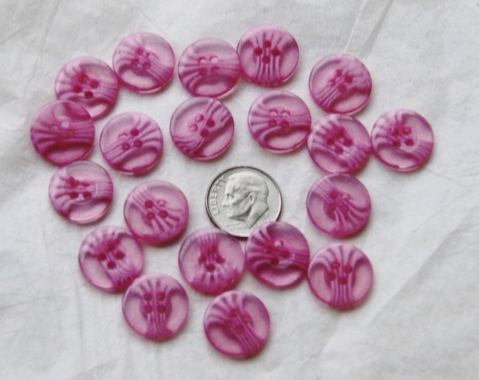 20 Pink Buttons, Pink Clear Matching Buttons, 5/8, 4 Hole Sewing ...