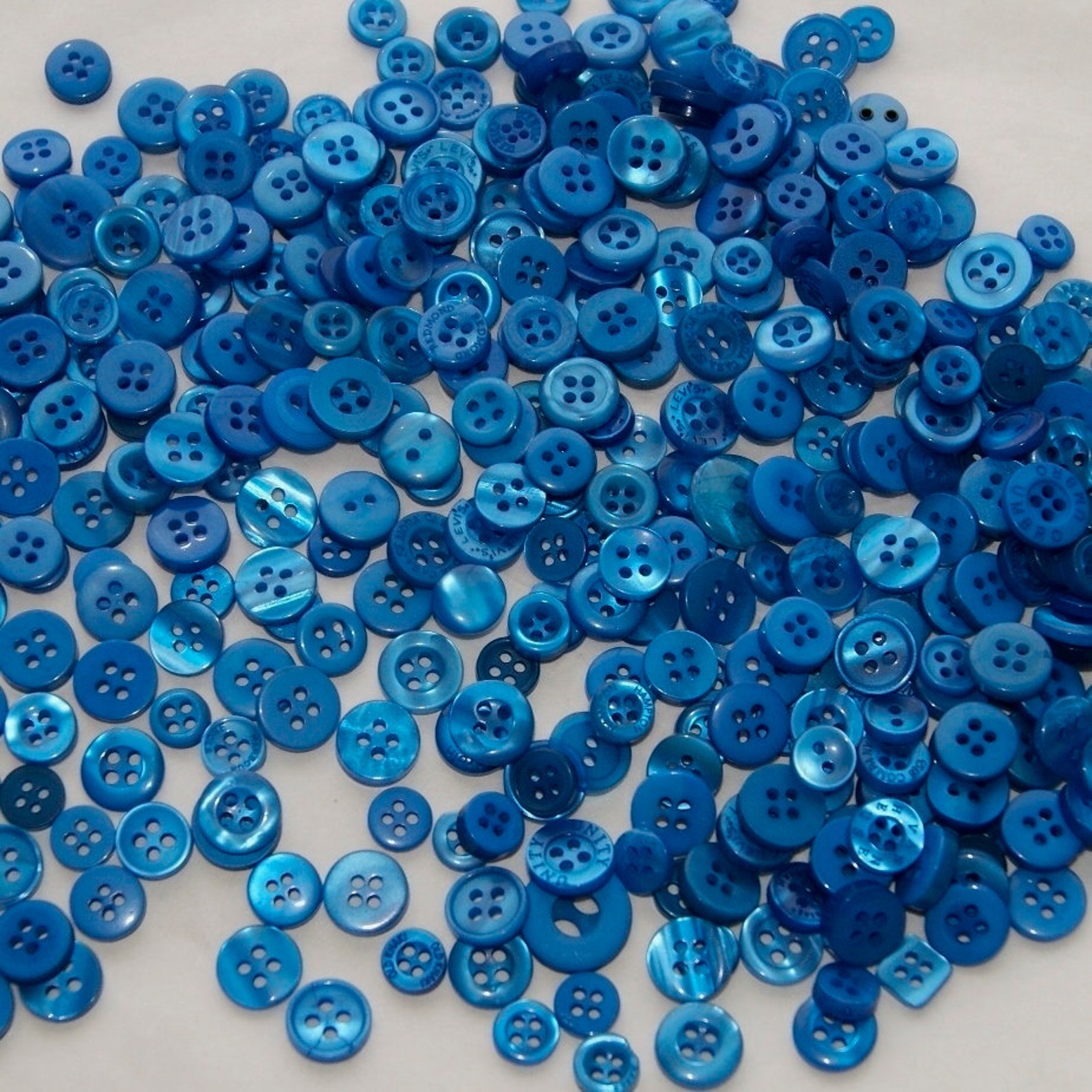 100 botones azules de mezcla pequeña colección de joyas | Etsy