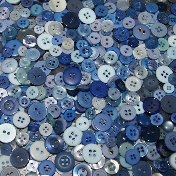 100 Blue Buttons Blue Berry Small Button Mix Assorted Size - Etsy