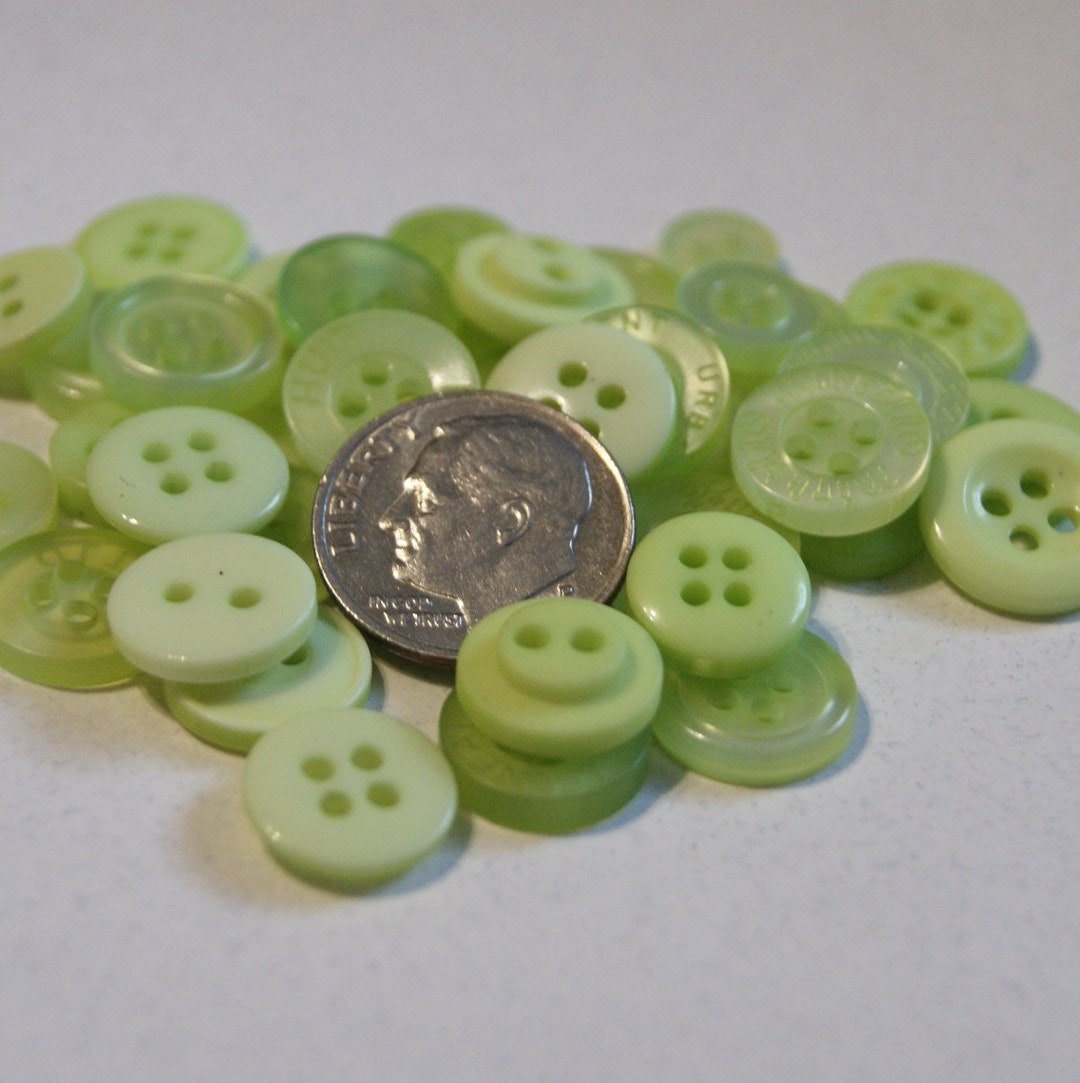 Lime Green Buttons 50 Small Round Buttons Grab Bag Crafting Jewelry ...