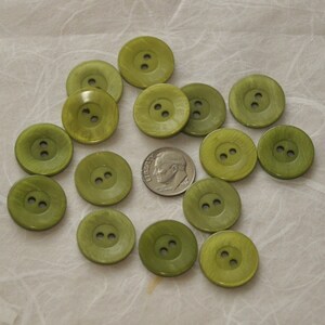 15 Green Buttons, Shades of Olive, Avocado Green, 3/4 Matching Buttons ...