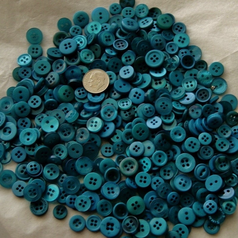 Teal Buttons - Etsy