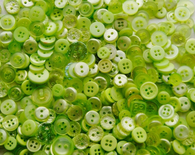 100 Lime Green Button Mix, Spring Green, Small Assorted Buttons (1483 ...