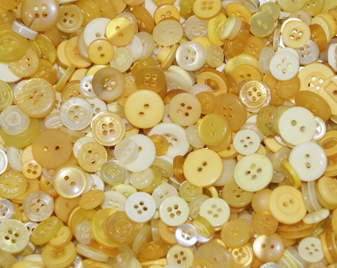 200 Yellow Buttons, Mixed Yellows , Small Buttons, Three Yellow Mix ...