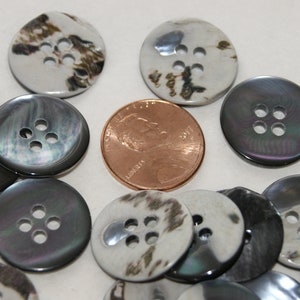 27 Grey Shell Buttons, 4 Hole Sewing Button, Craft Button, Jewelry AT ...