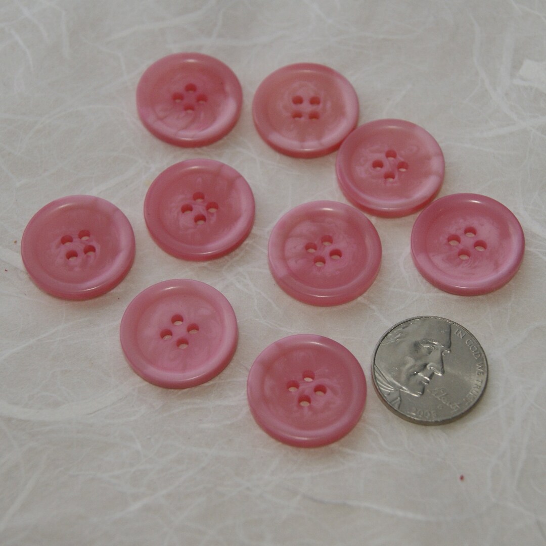 9 Pink Buttons, 7/8" Two Tone Matching Buttons, Sewing, Grab Bag ...