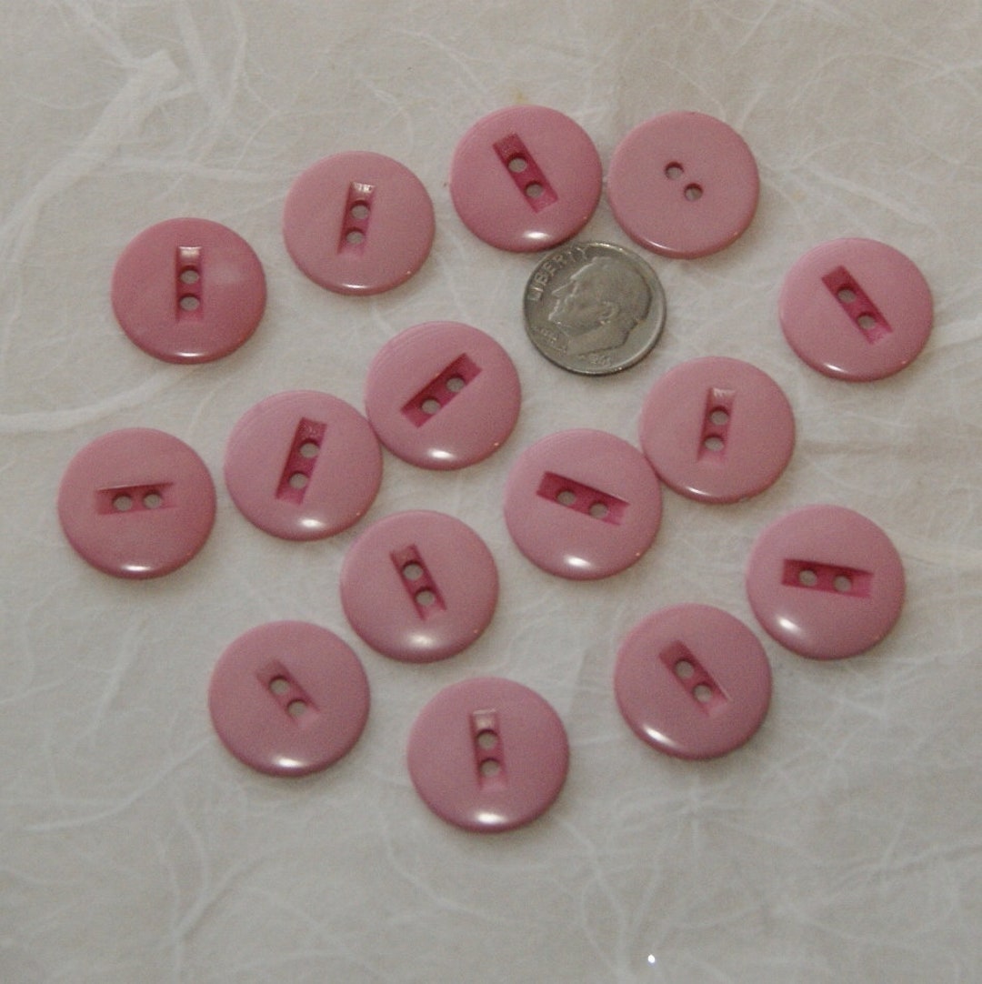 15 Pink Buttons 3/4", 2 Hole, Medium Pink Glossy Buttons (SB 346) - Etsy