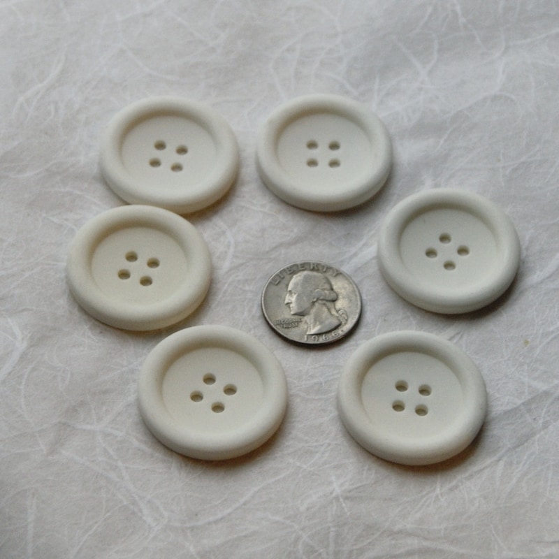White Buttons - Etsy
