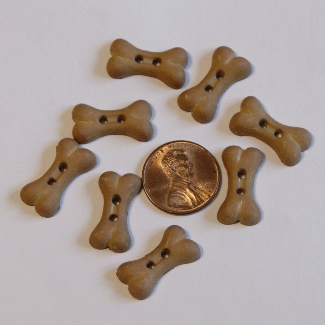 8 Dog Bone Buttons Brown Bones Sew Through Brown Dog Bones - Etsy