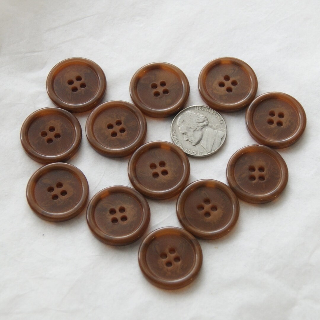 12 Buttons, Faux Tortoise Shell Buttons, 7/8 Rimmed, Crafting Buttons ...