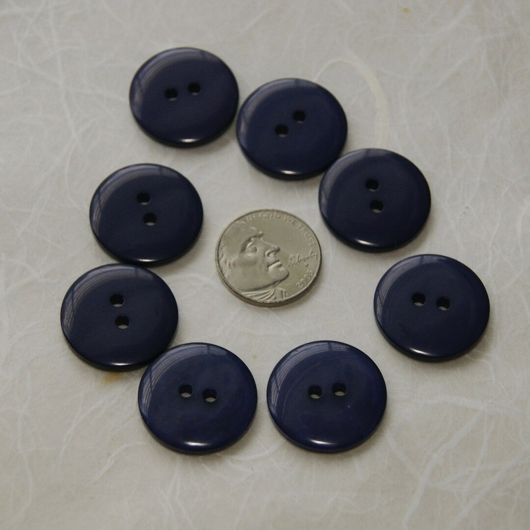 8 Purple Buttons, 7/8" Dark Grape Purple Shiny 2 Hole Matching Buttons ...
