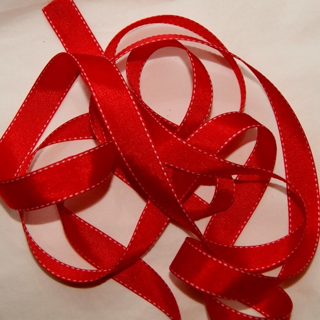 5 Yards RED Saddle Stitch Grosgrain Ribbon Trim 5/8 Inch - Etsy