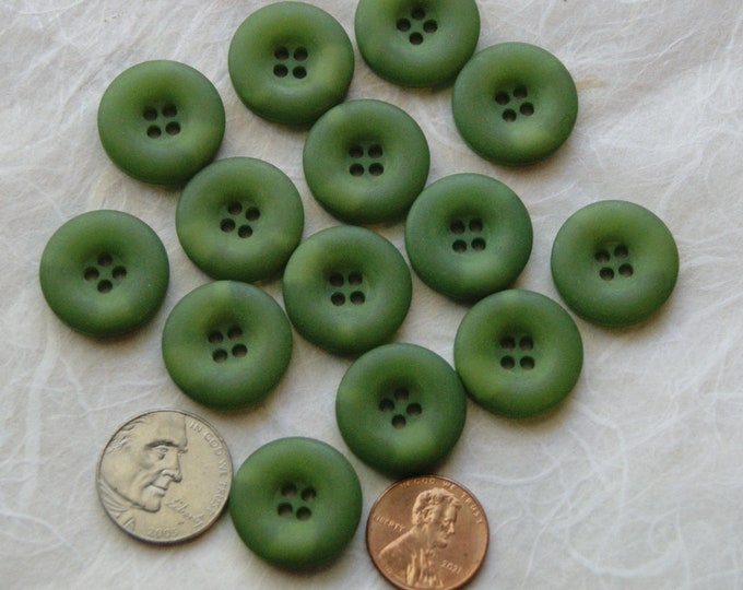 14 Green Buttons, Moss Green 7/8" Matching Buttons, Crafting, Sewing ...