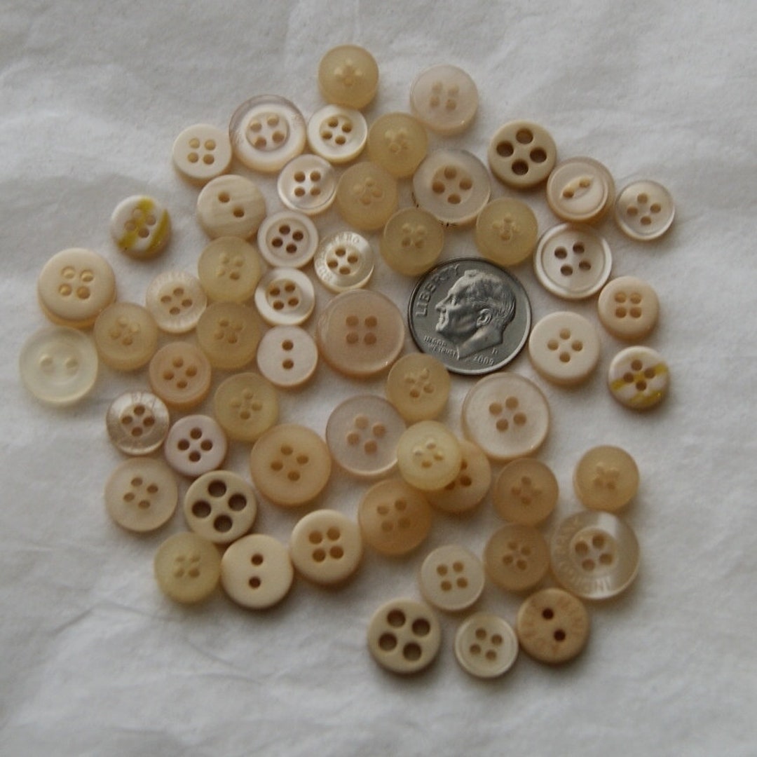 50 Tan Buttons, Beige, Small Buttons Grab Bag Crafting Jewelry Collect ...