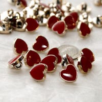 Glitter Heart Buttons Red Opaque Effect 32mm a Set of 6 - Etsy