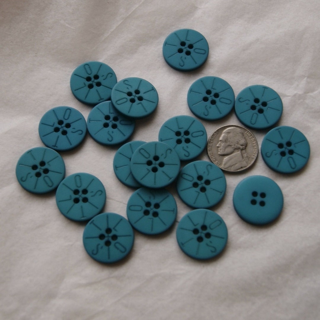 13 Blue Teal Turquoise Buttons, 7/8"matching Buttons Crafting Jewelry ...