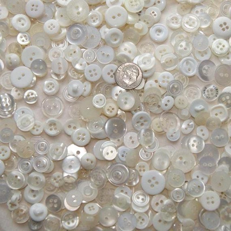White Buttons - Etsy