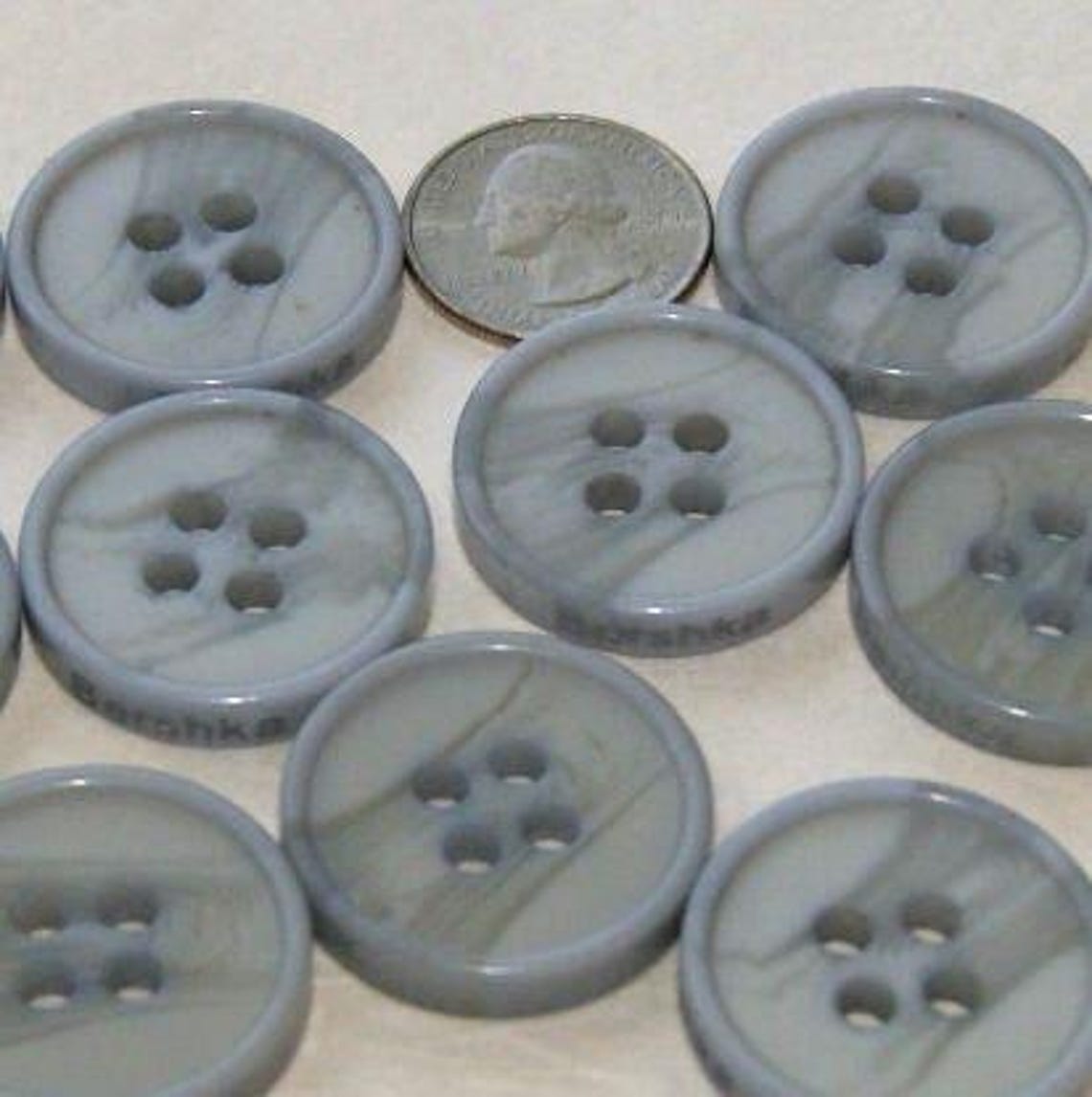 10 Gray Buttons 1 1/4" Matching Buttons,, Thick Button, Craft Sewing ...