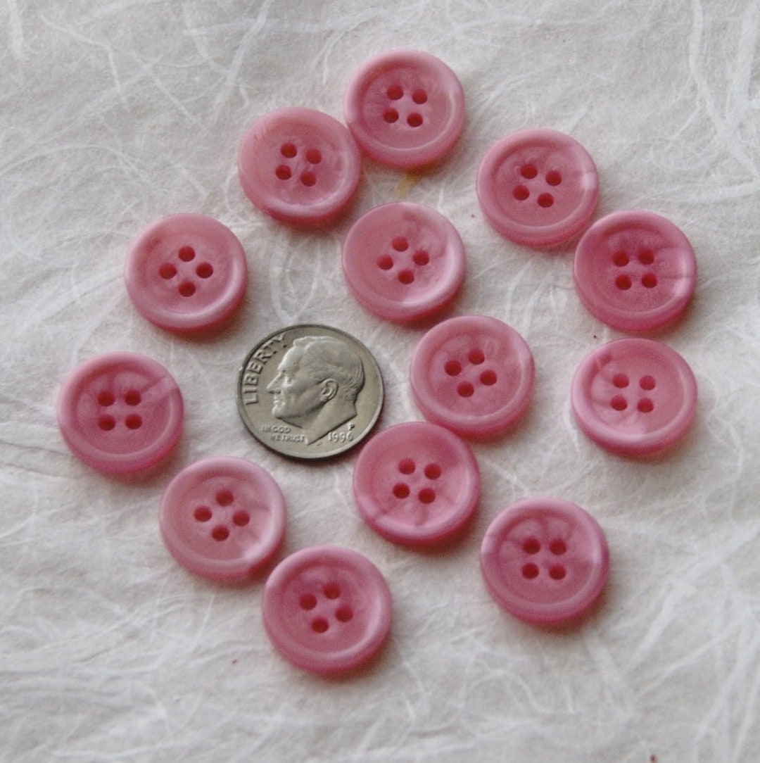 13 Pink Buttons, 5/8" Two Tone Matching Buttons, Sewing, Grab Bag ...