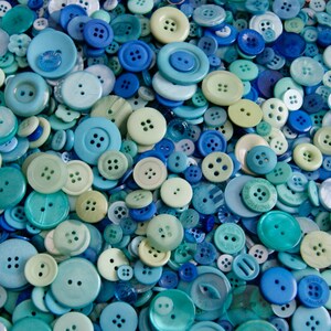 100 Buttons, Waterfall, Ocean Waves, Blues, Sea Greens Buttons ...