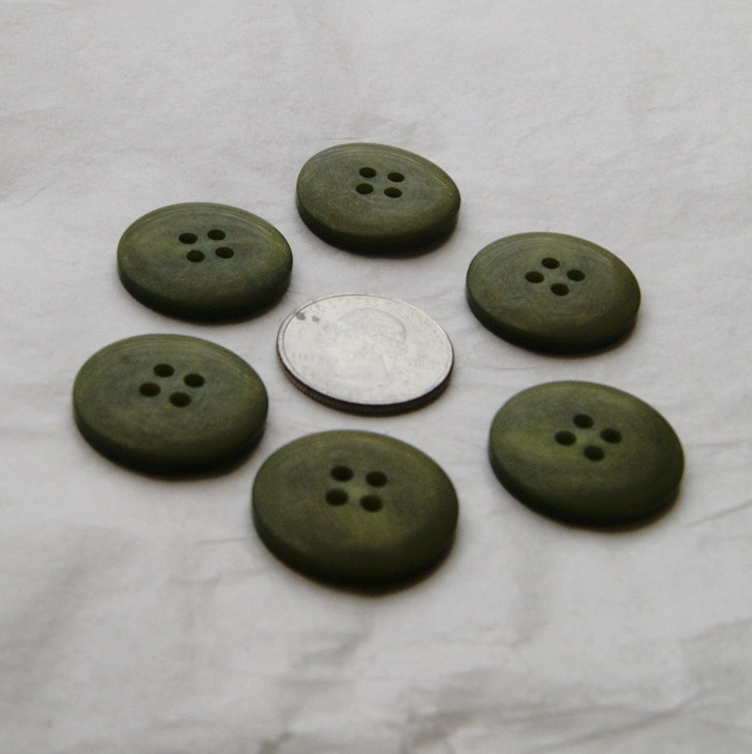 6 Buttons, 1" Olive Green Matching Buttons, Sewing Buttons, Craft ...