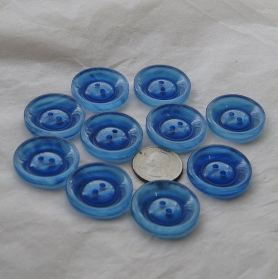 10 Blue Buttons Semi Clear Blue Matching Buttons 1 - Etsy
