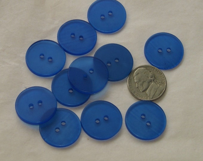10 Blue Buttons, 7/8" Semi Clear Buttons, Sewing, Crafting, Jewelry (GG ...