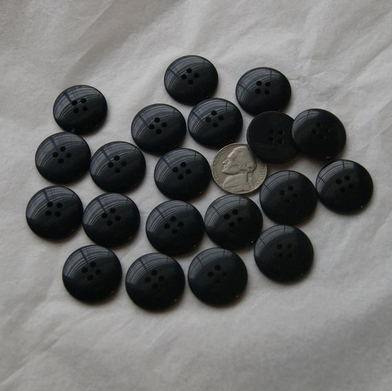 20 Black Buttons Matte Black Buttons 7/8 Dome Buttons | Etsy