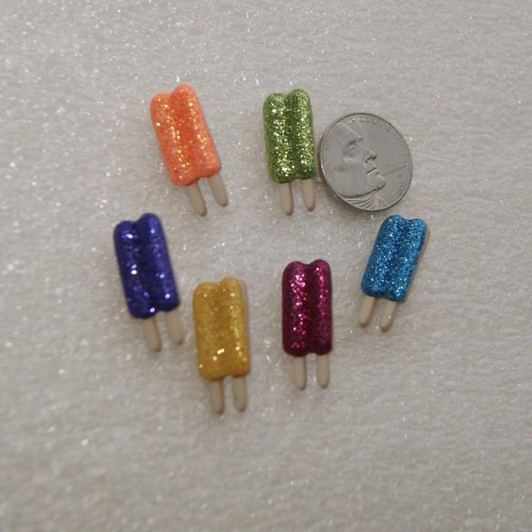6 Glitter Buttons, Twin Pop Buttons 1" , Shank, Matching Buttons (SB ...