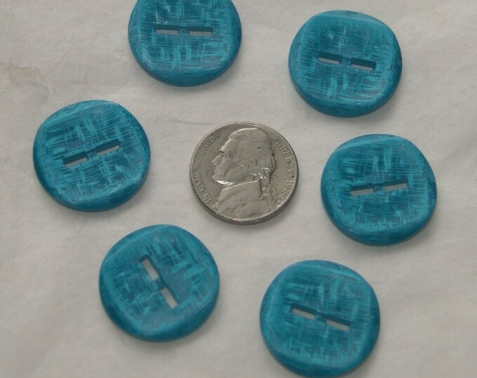 6 Blue Teal Turquoise Buttons, 7/8" Matching Buttons Crafting Jewelry ...