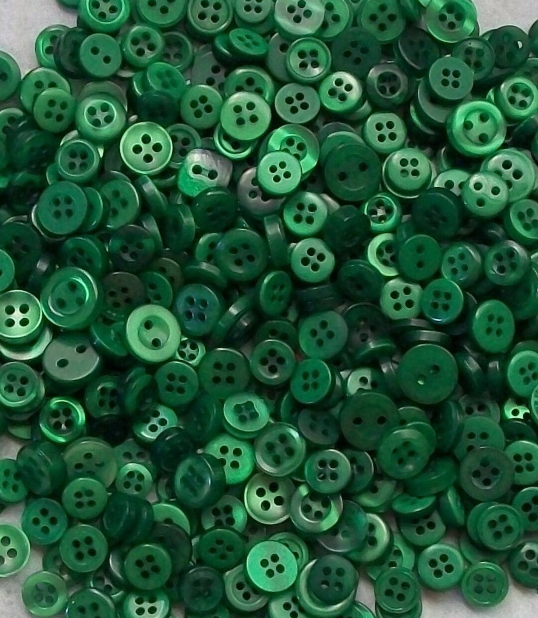 100 Buttons, Dark Green Buttons, Kelly Green Small Button Mix Sewing ...