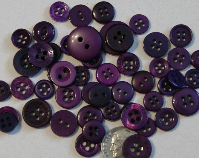 50 Mixed Purple Buttons Sewing Buttons Mixed Sizes Mixed Shades Shirt ...