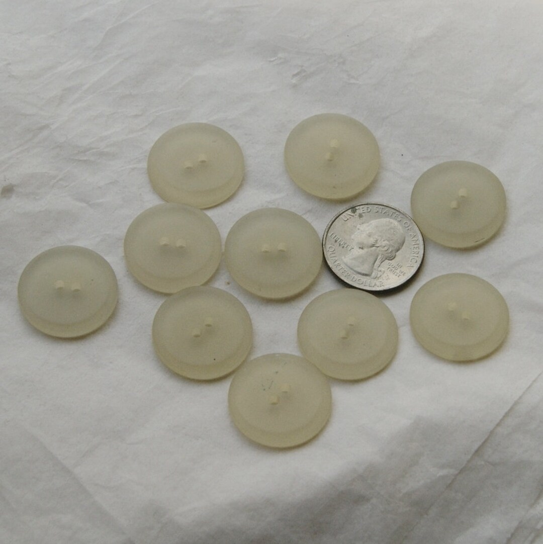 8 off White Buttons, 2 Hole Flat Matching Buttons, Crafting, Sewing ...