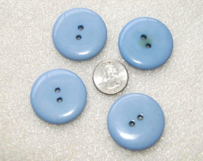 4 Blue Buttons, 1 1/2", 2 Hole Sky Blue Large Matching Buttons, Sewing ...