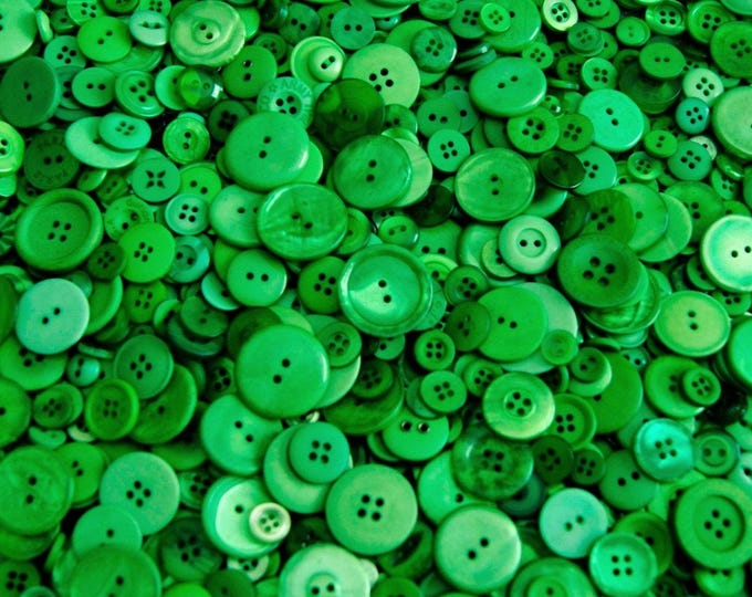 100 Lime Green Mix Buttons, Bright Lime Green, Assorted Sizes, Sewing ...