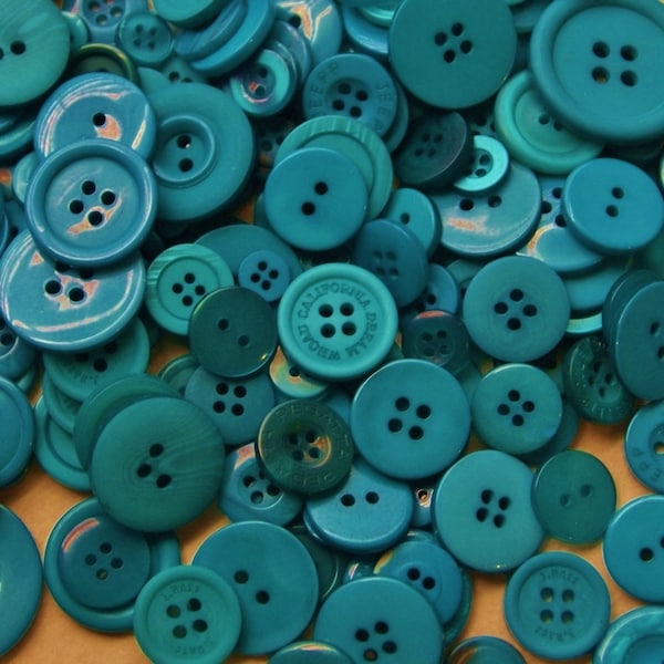 Teal Buttons - Etsy