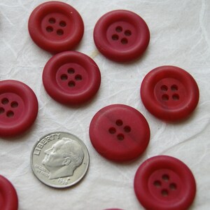 15 Red Buttons, 3/4" Matte Red Buttons, Rimmed, 4 Hole Sewing Crafting ...
