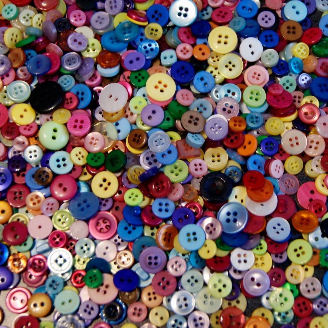 100 Small Button Mix Rainbow Color Mix, Assorted Small Sizes, Art ...