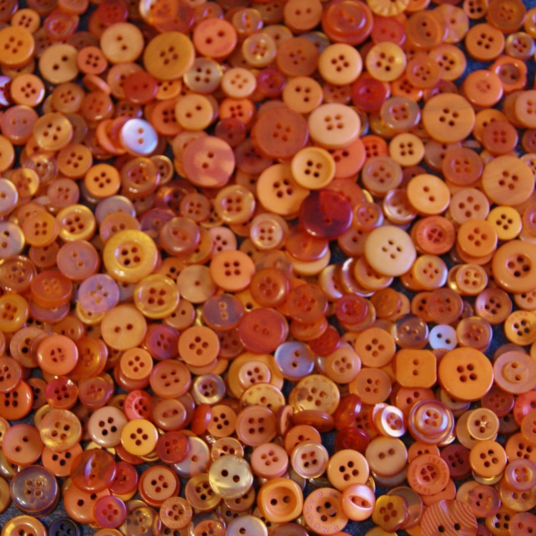 200 Orange, Pumpkin Orange Buttons, Burnt Orange, Small Sizes, Sewing ...