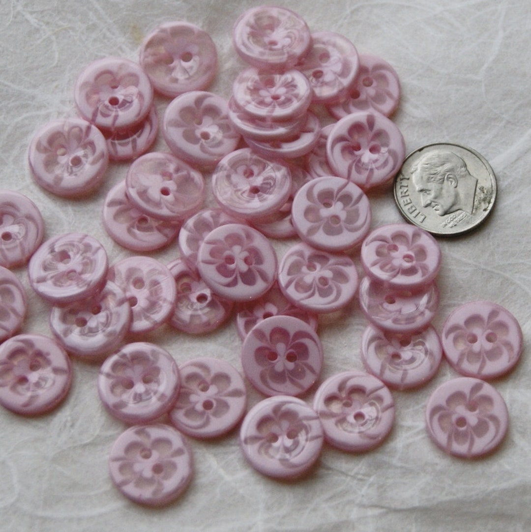 25 Pink Buttons, Light Pink, Floating Flower, Splash Flower, 9/16 ...