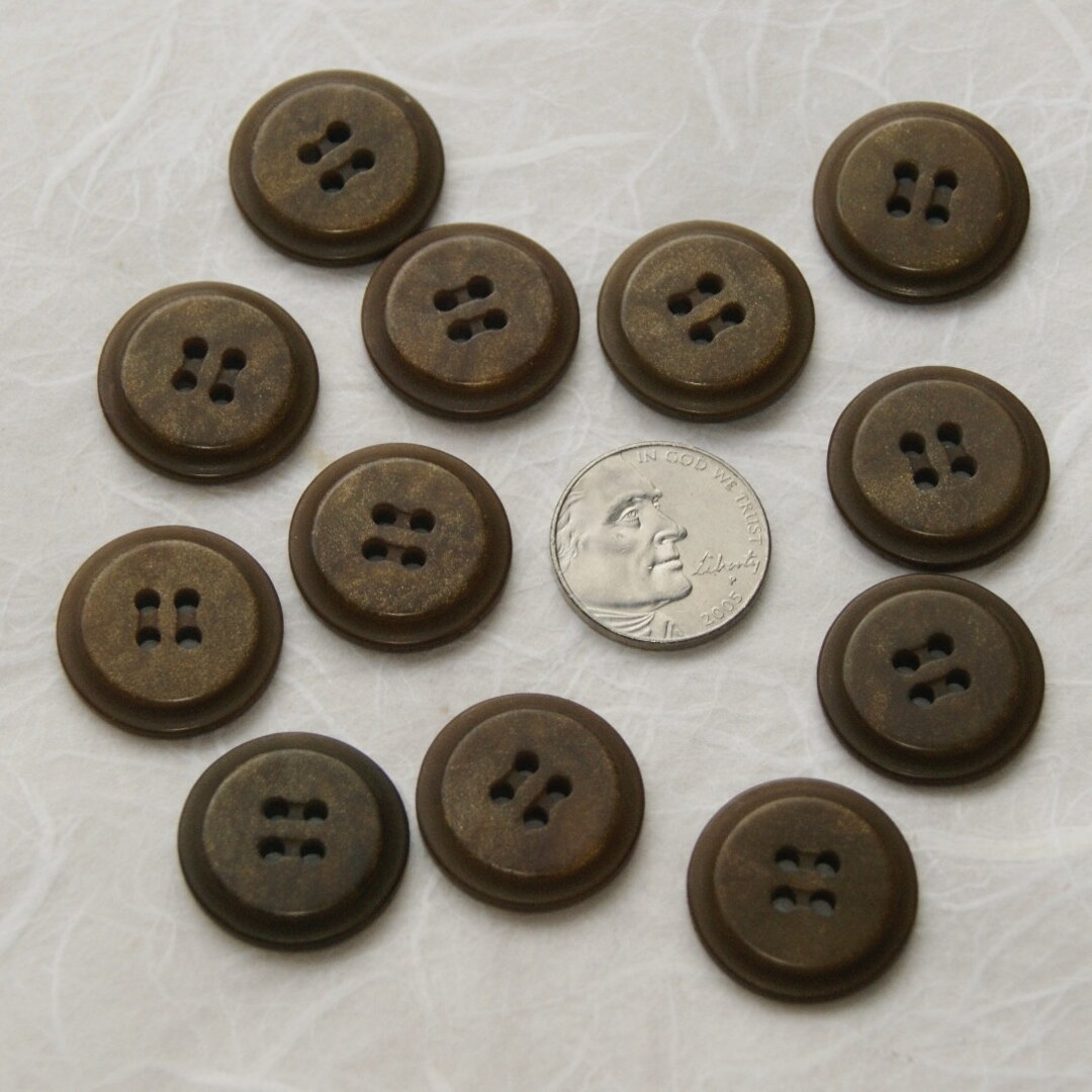 12 Buttons, Brown Buttons, 7/8" 4 Hole, Matching Buttons (H 22) - Etsy